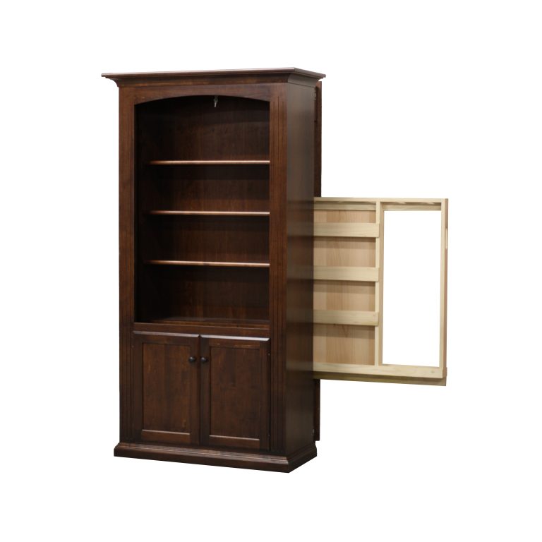 Hidden Gun Cabinet Bookcase with Doors - Kings Impressions